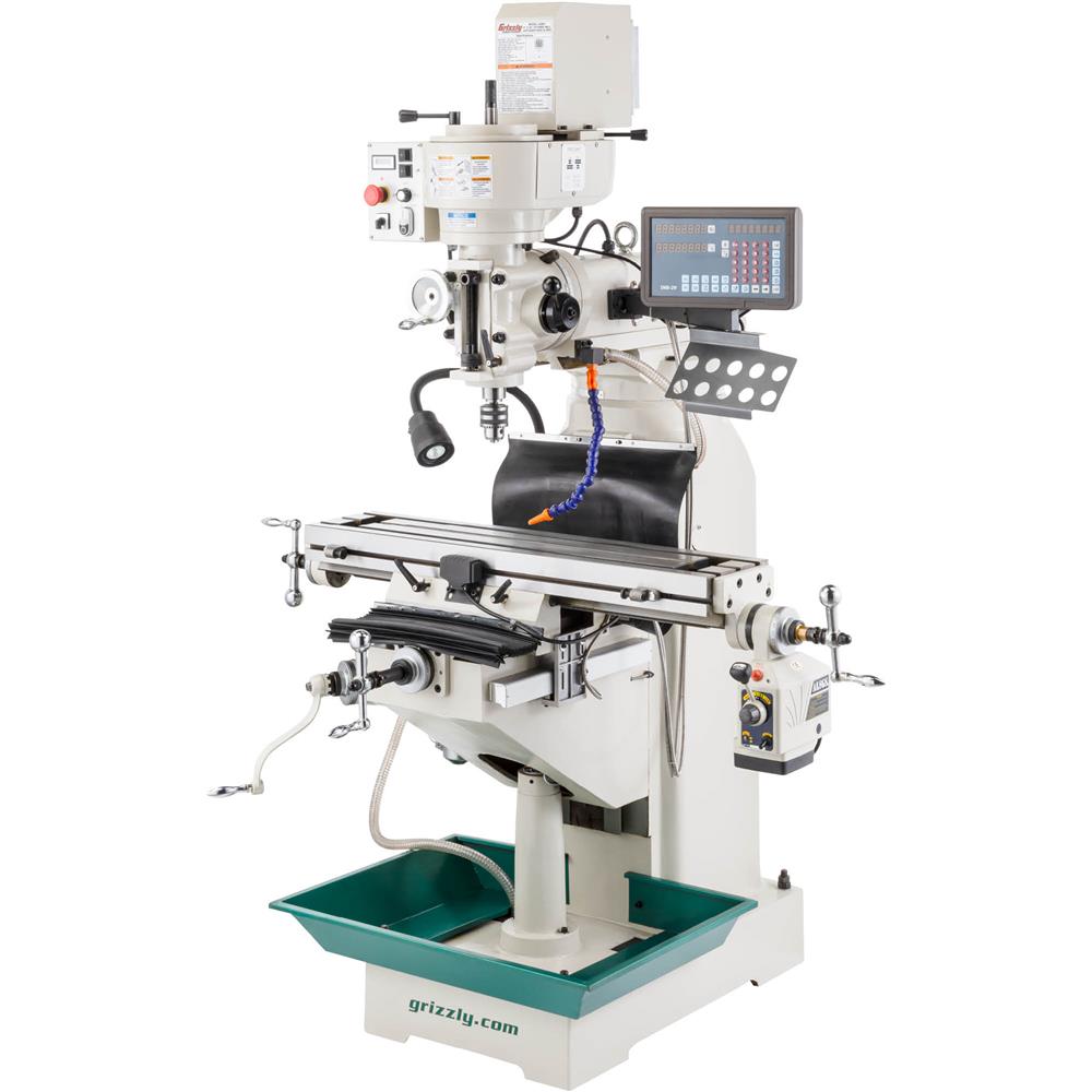 8" x 36" Variable-Speed Knee Mill with Power Feed and DRO - Grizzly ...