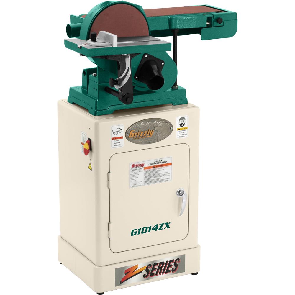 Grizzly G1014ZX - 6" x 48" Belt/9" Disc Combo Sander with Cabinet Stand ...