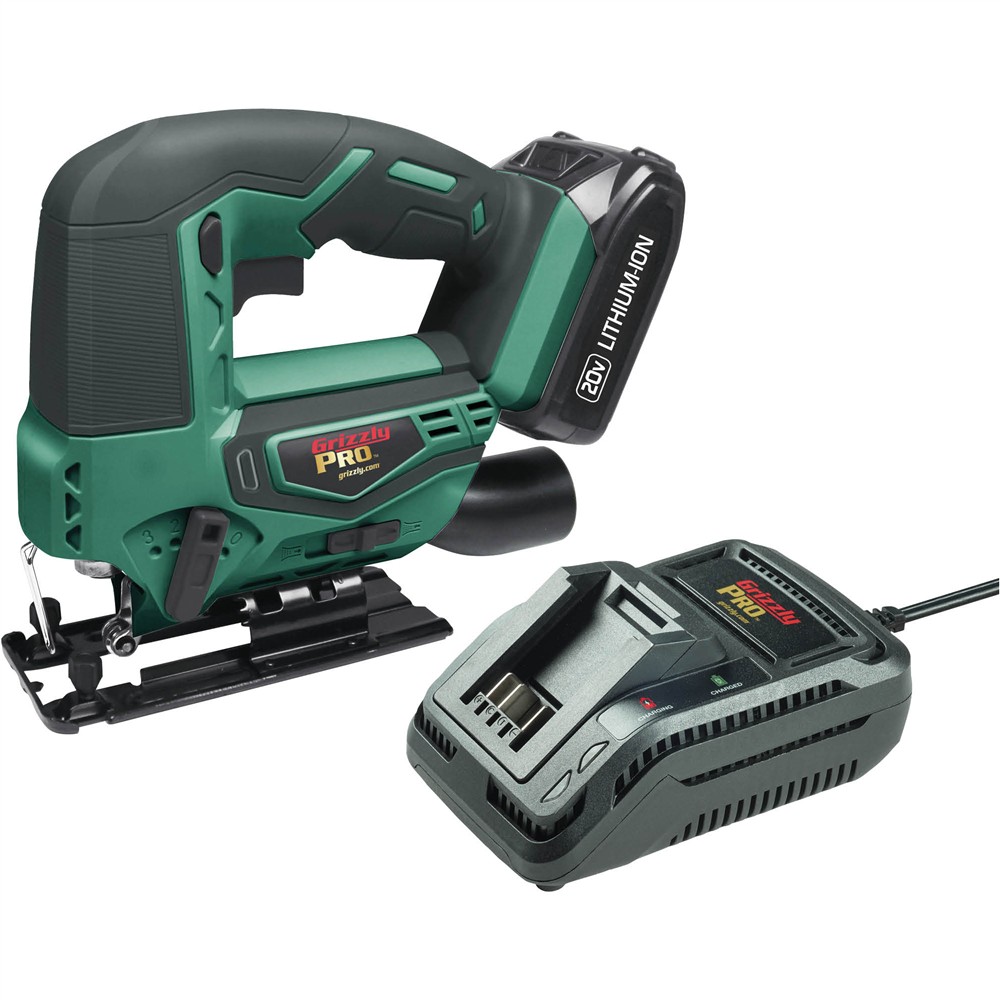 20V Jigsaw Kit with 2.0Ah Li-Ion Battery & Charger - Grizzly Industrial ...