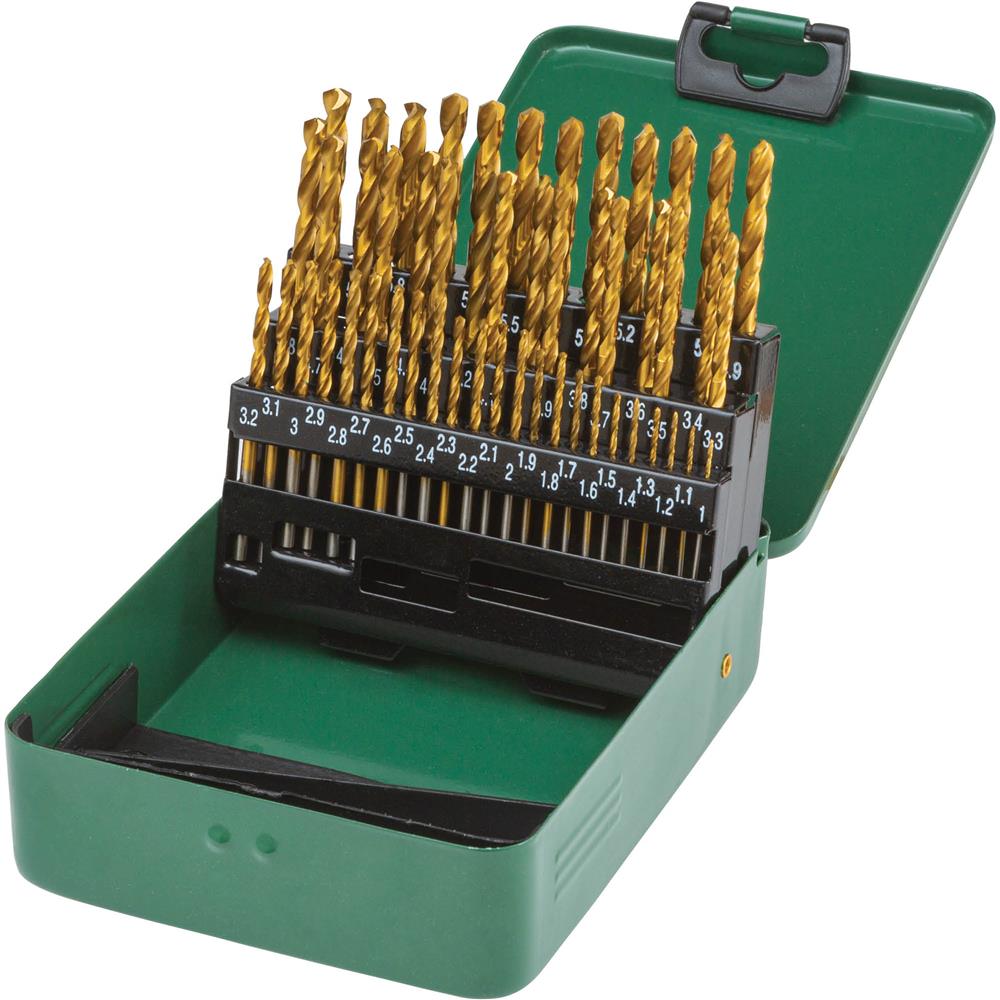 Grizzly PRO T33686 - M2 HSS Metric TiN-Coated Drill Bit Set, 51 Pc ...