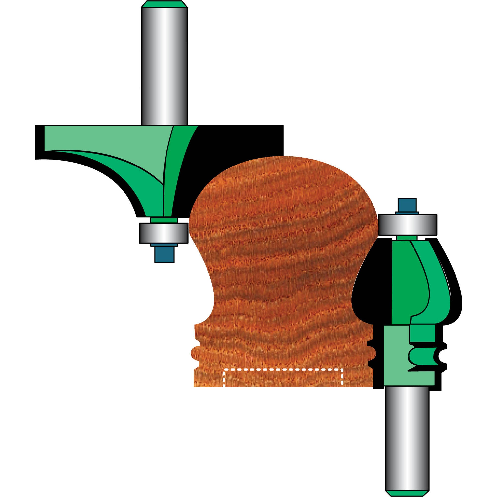 Handrail Bit Set #2, 1/2" Shank - Grizzly Industrial, Inc.