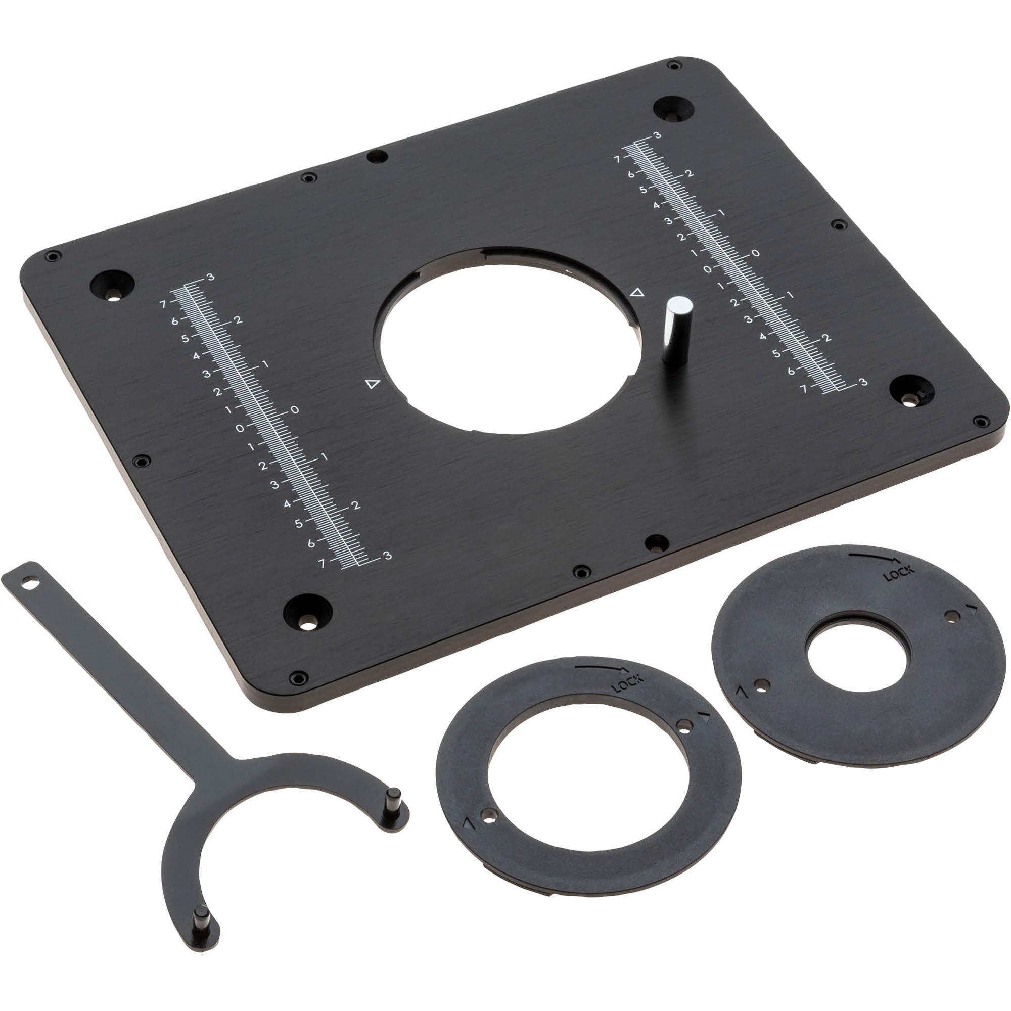 9-1/4" x 11-3/4" Aluminum Router Table Insert with Two Reducer Rings ...