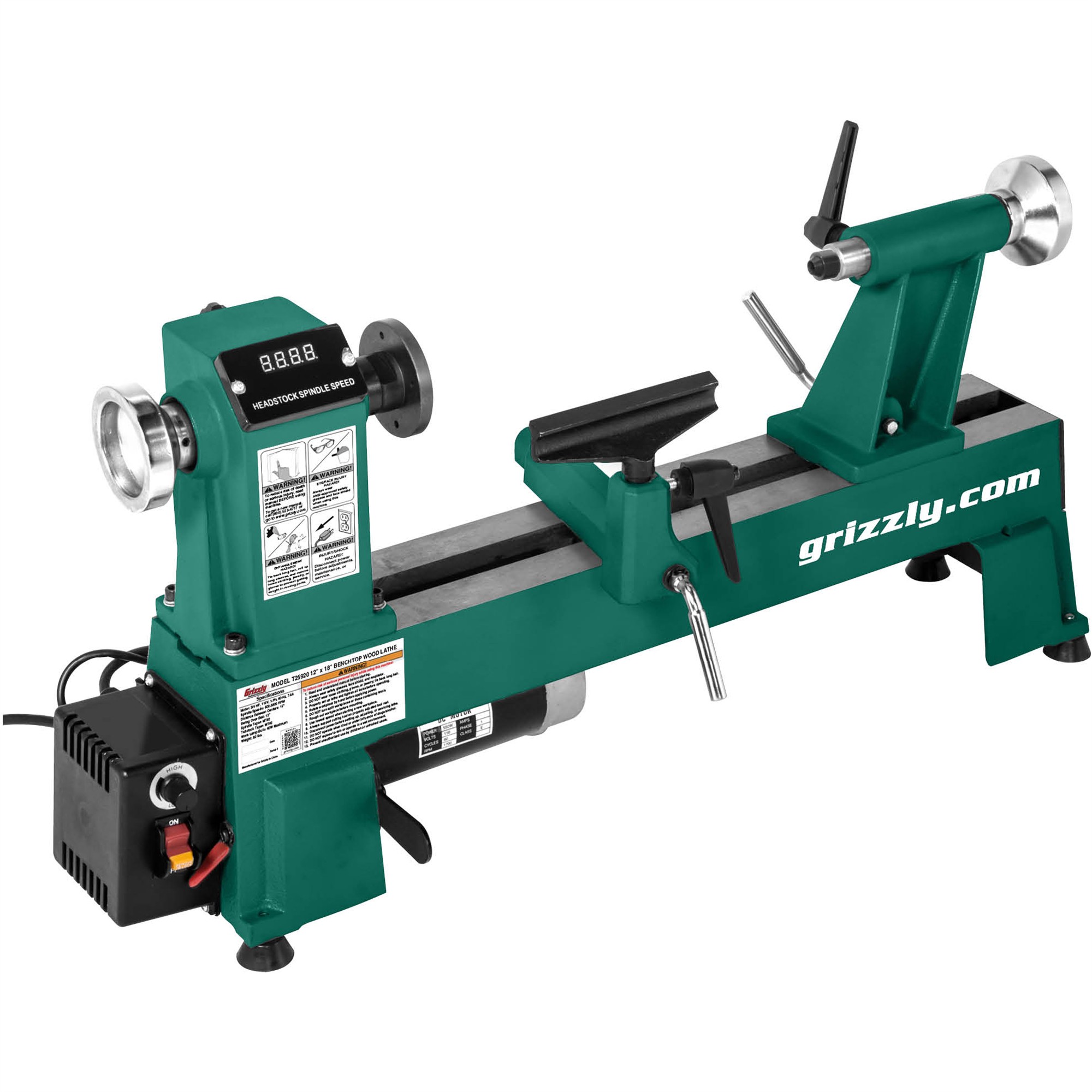 12" x 18" Variable-Speed Benchtop Wood Lathe - Grizzly Industrial, Inc.