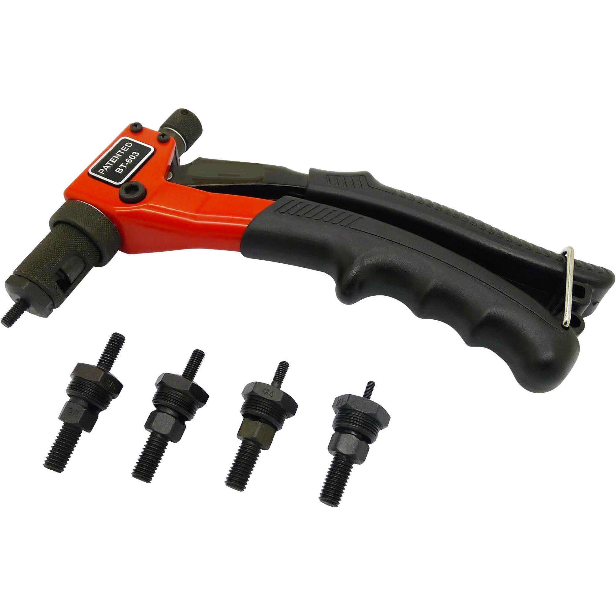 Nut Rivet Gun for 6-32, 8-32, 10-24, 1/4-20 Nut Rivets - Grizzly Industrial