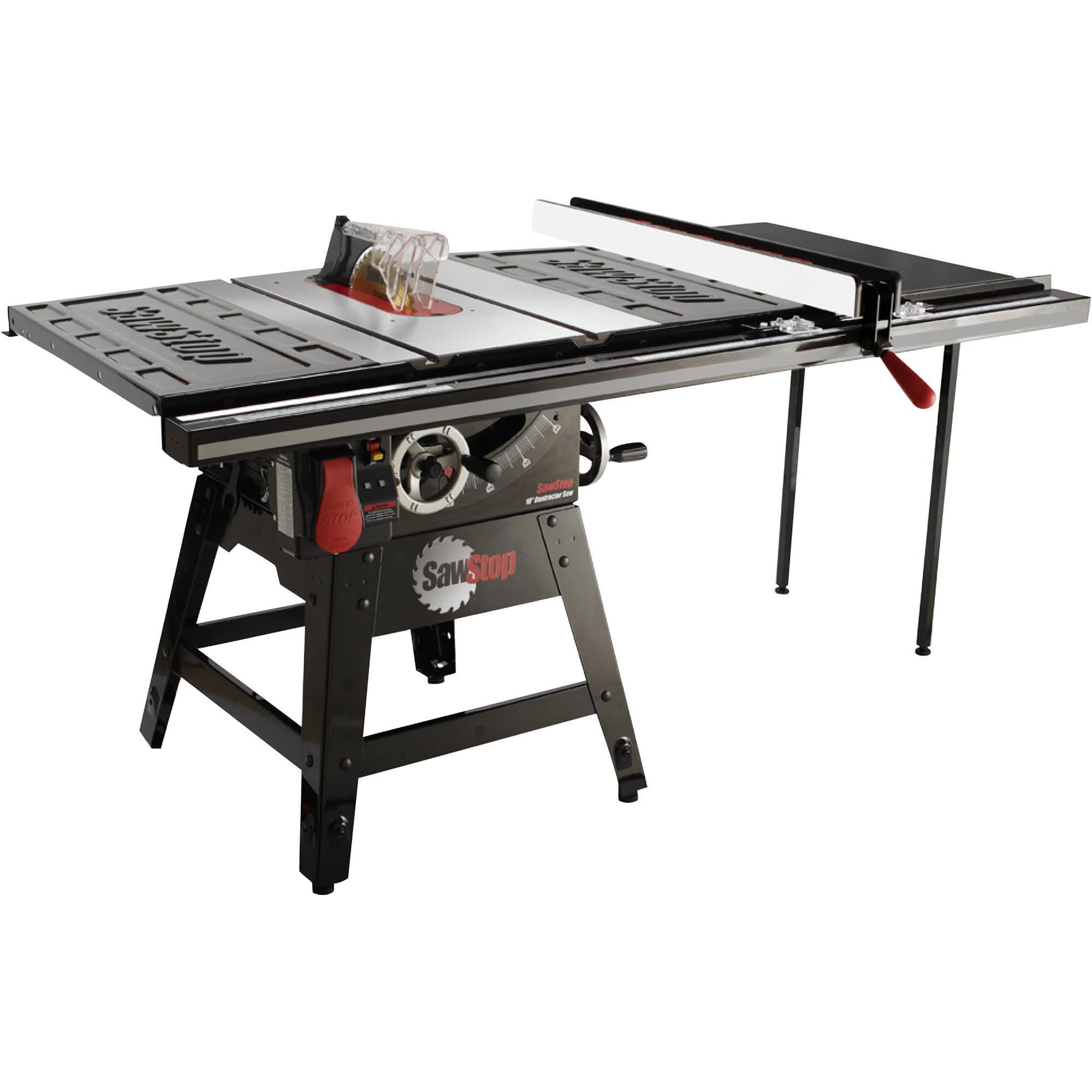 10" 1-3/4 HP 120V Contractor Table Saw with Professional 36" T-Glide ...