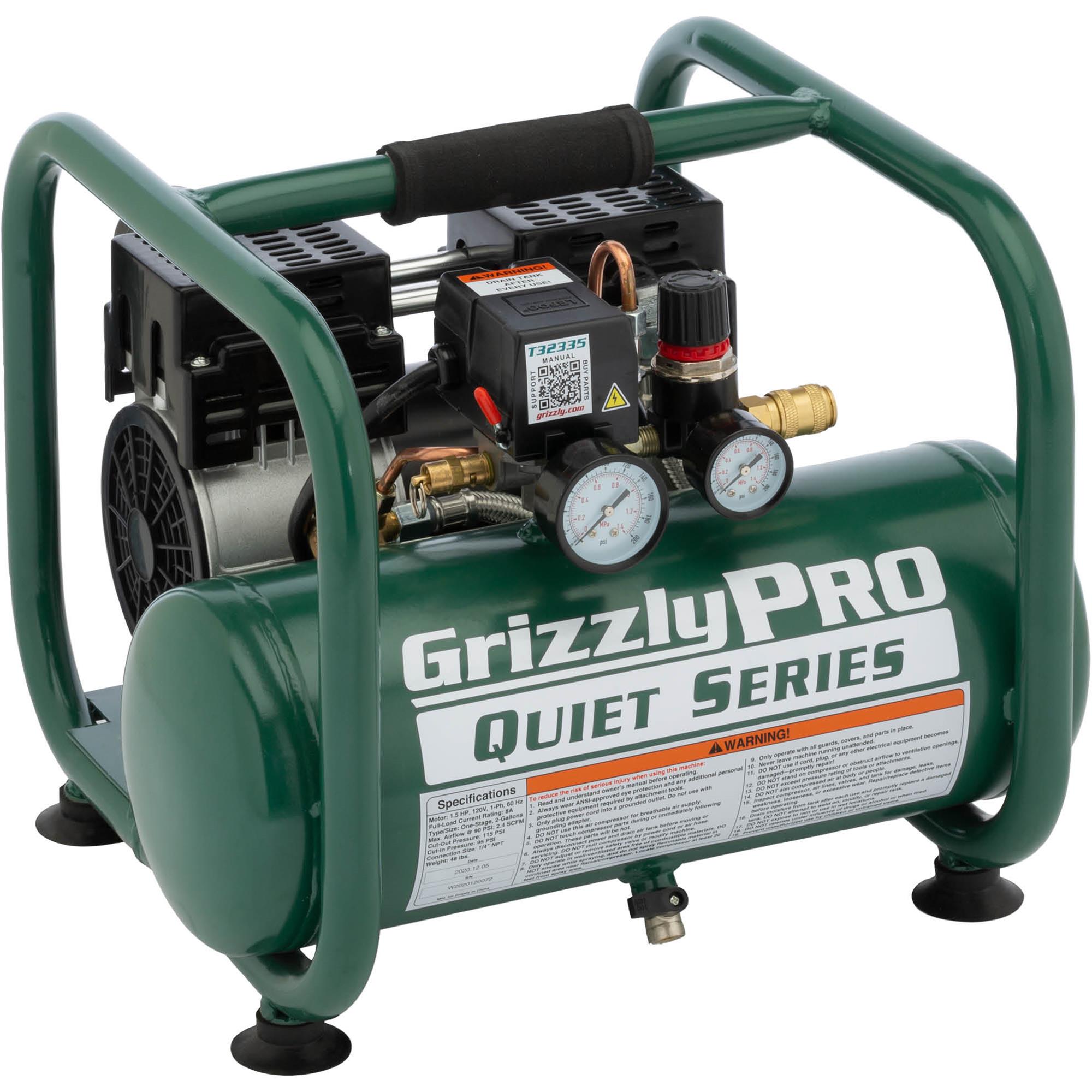 2-Gallon Oil-Free Quiet Series Air Compressor - Grizzly Industrial, Inc.