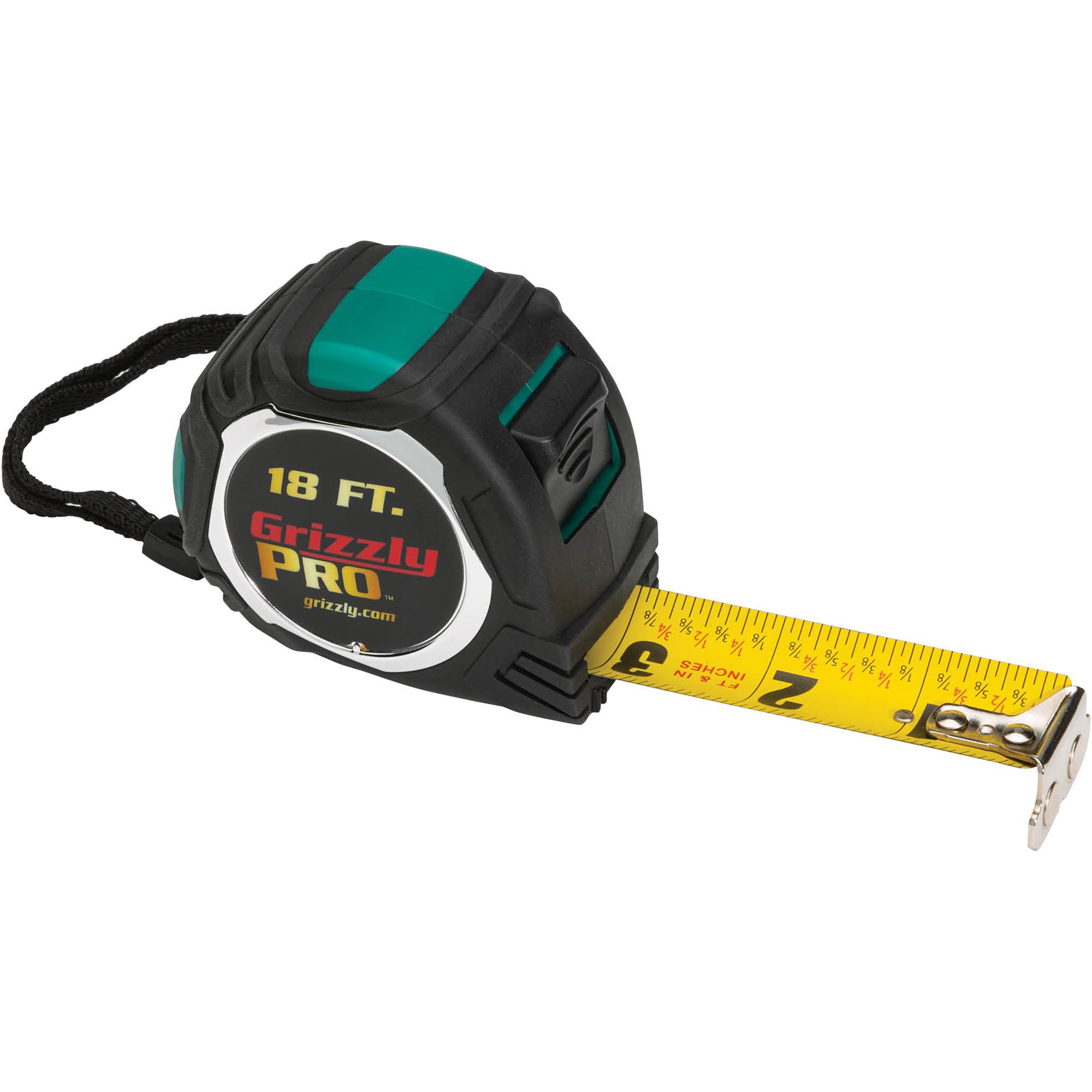 18' Fractional Tape Measure with Blade Assist - Grizzly Industrial, Inc.